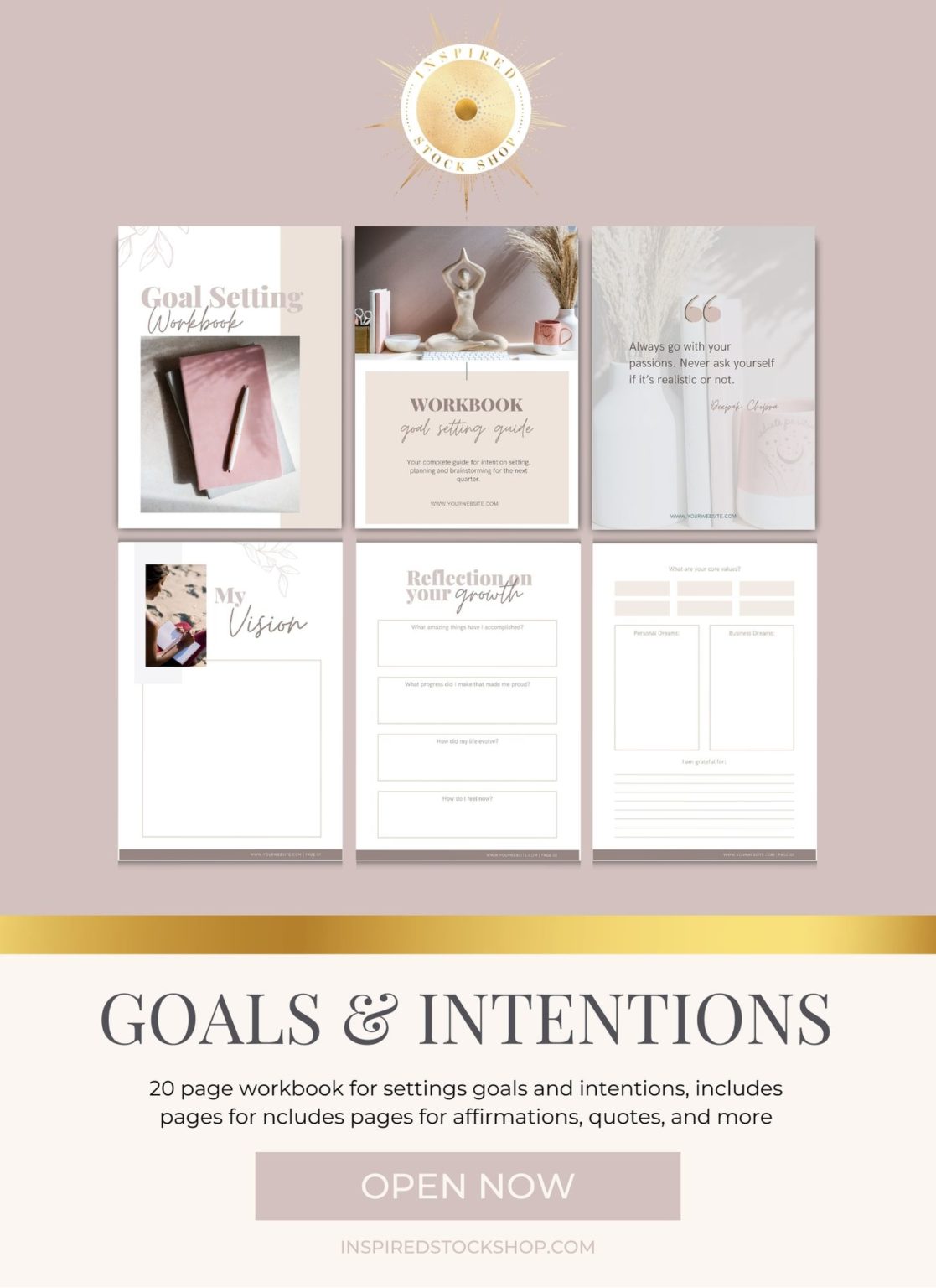 Goal Setting Guide Workbook - Inspired Stock Shop