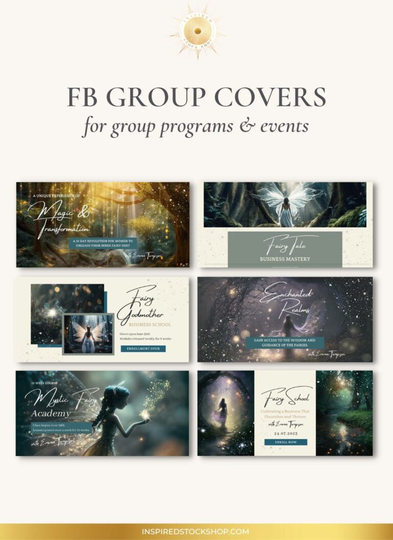 FB Group Covers {Mystical Fairy} Canva Template - Inspired Stock Shop