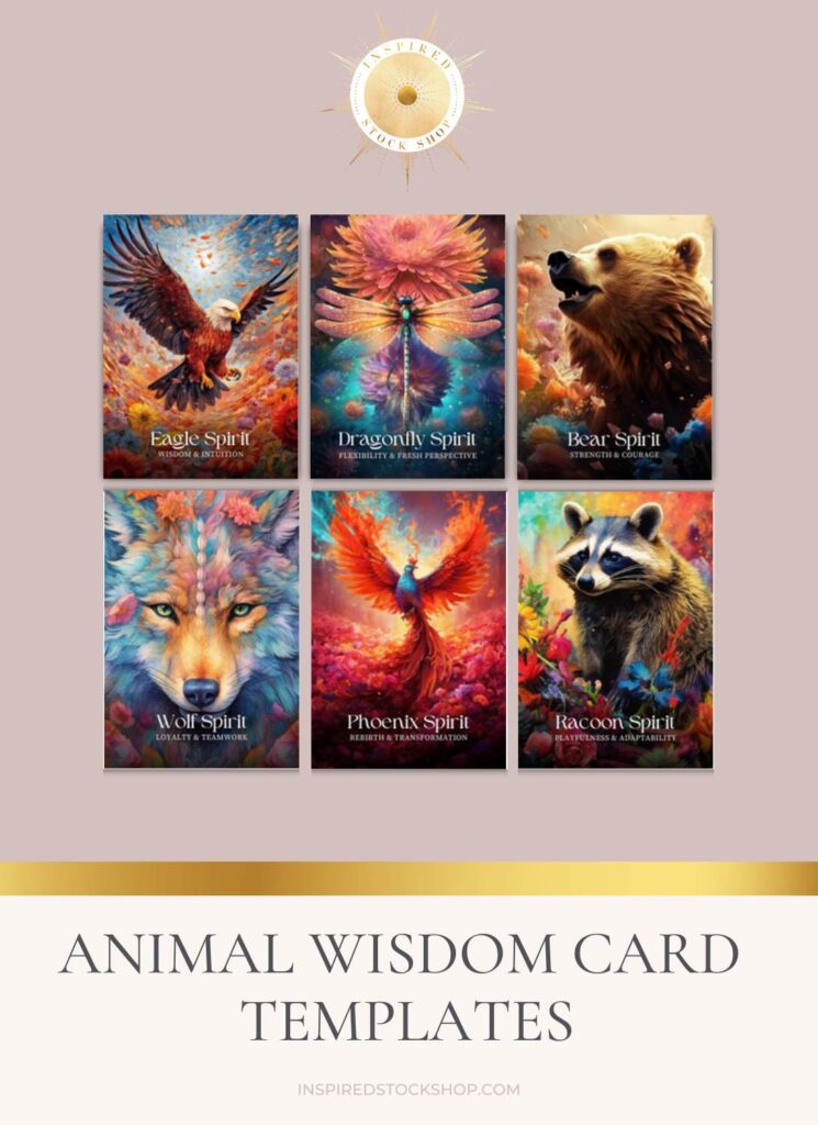 Spirit Animal Oracle Card Templates - Inspired Stock Shop