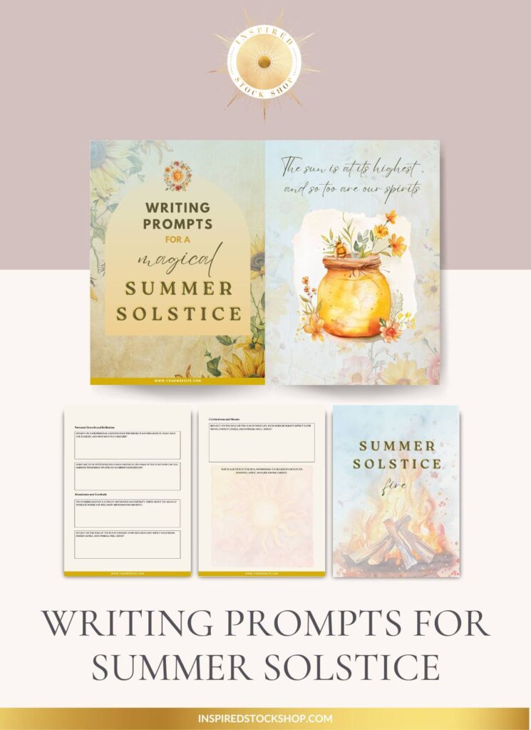 Writing Prompts for Summer Solstice - Canva Template - Inspired Stock Shop