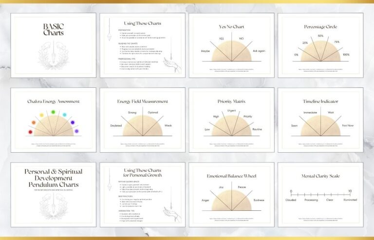 Pendulum Dowsing Charts (Horizontal) - Inspired Stock Shop